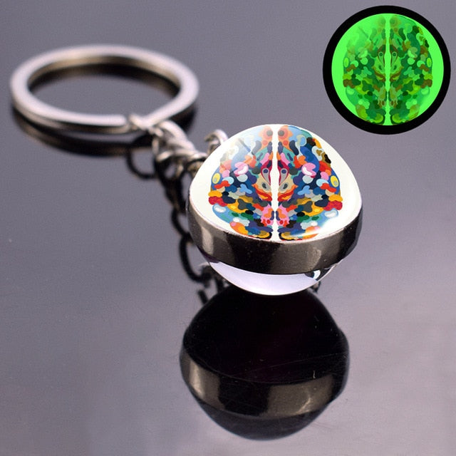 Glowing Brain Anatomy Keychain - 8 Designs - Psych Outlet
